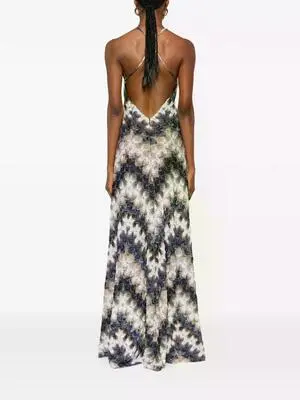 Missoni Maxi Zigzag Pattern V-neck Dress