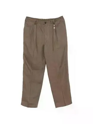 MANUEL RITZ Pleated Trousers With Drawstring Fastening - Green