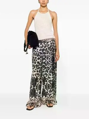PIERRE-LOUIS MASCIA Leopard-print Palazzo Pants - Neutrals
