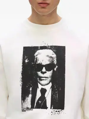 Karl Lagerfeld Printed Relaxed Fit Sweatshirt - Neutrals
