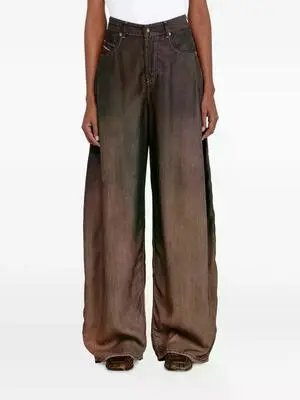 DIESEL® D-khelz Relaxed High Waist Wide Leg Jeans - Brown