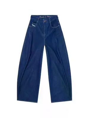 DIESEL® D-khelz High Waist Relaxed Fit Barrel Leg Jeans - Blue