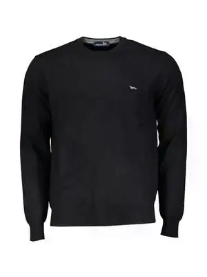 HARMONT & BLAINE Embroidered-logo Crew-neck Sweater - Black
