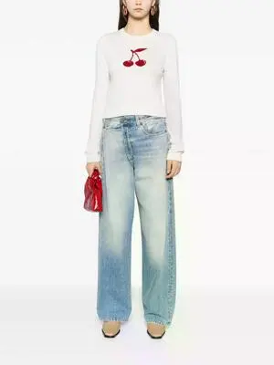 Cynthia Rowley Intarsia Cropped Sweater - Neutrals