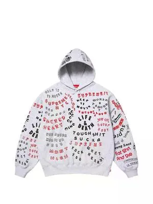 Supreme Graphic-print Hoodie - Grey