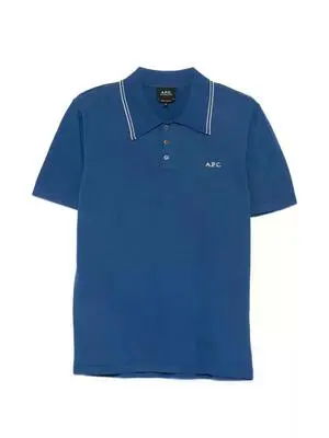 A.p.c. Logo-embroidered Polo Shirt - Blue