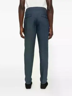 Eleventy Pleated Linen Trousers - Blue