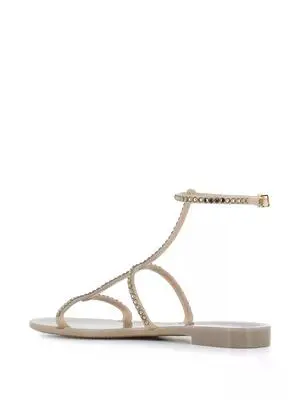 Menghi James Crystal-embellished T-bar Sandals
