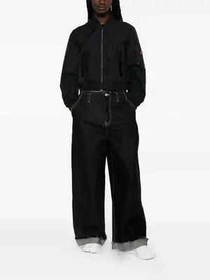 SAVE THE DUCK Ribbed-trim Cropped Bomber Jacket - Black