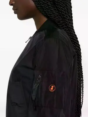 SAVE THE DUCK Ribbed-trim Cropped Bomber Jacket - Black