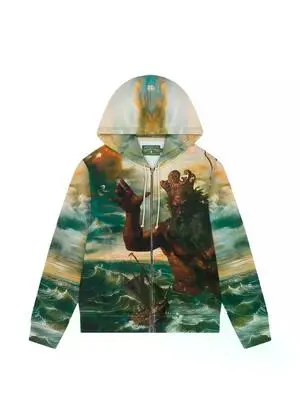 DENIM TEARS Poseidon's Revenge Zip-up Hoodie - Green