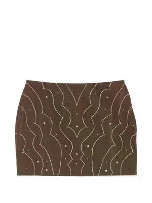 VENUJA Crystal-embellished Wavy-pattern Beach Cover-up - Brown