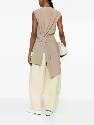 UMA WANG Stripe-pattern Asymmetric Waistcoat
