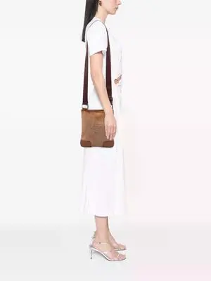 Loewe 2005 Suede Anagram Crossbody Bag - Brown