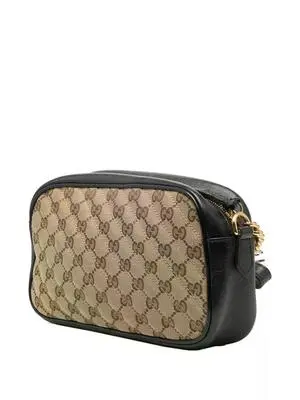 Gucci Gg Marmont Canvas And Leather Crossbody Bag - Neutrals