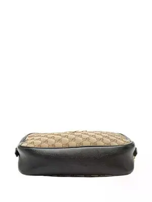 Gucci Gg Marmont Canvas And Leather Crossbody Bag - Neutrals