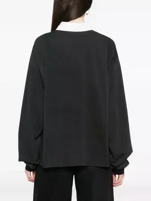 Cynthia Rowley Floral-print Polo Collar Sweatshirt