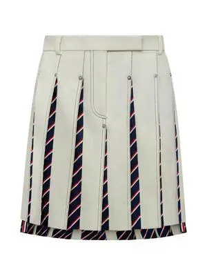 Thom Browne Low Rise Pleated Skirt With Stripes
