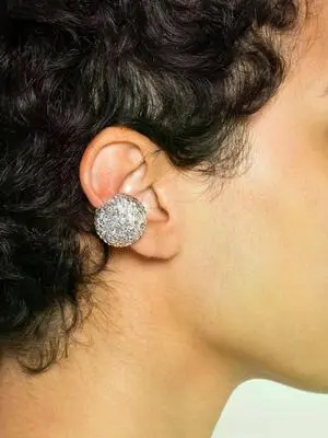 Patrizia Pepe Crystal-embellished Sphere Ear Cuff - Silver
