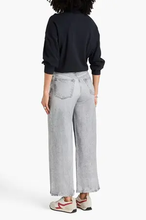 Rag & Bone Miramar Sofie Cropped Wide Leg Pants In French Cotton-terry - Gray