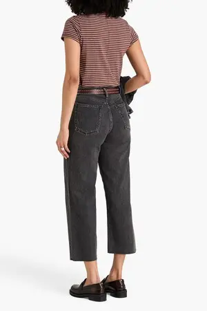 Rag & Bone Andi Cropped High-rise Wide-leg Jeans - Black
