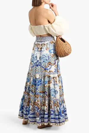 Camilla Printed Tiered Maxi Skirt