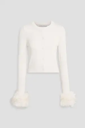 Alice + Olivia Dollie Wool-blend Cardigan - Ecru