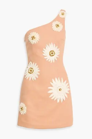 PatBO Tropic One-shoulder Embellished Mini Dress