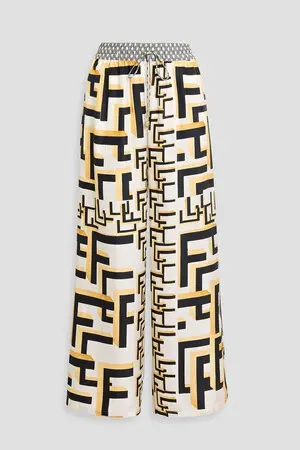Camilla Printed Silk-twill Wide-leg Pants