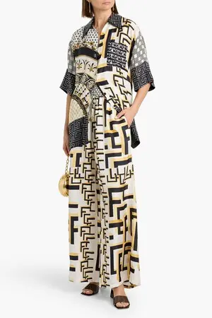 Camilla Printed Silk-twill Wide-leg Pants