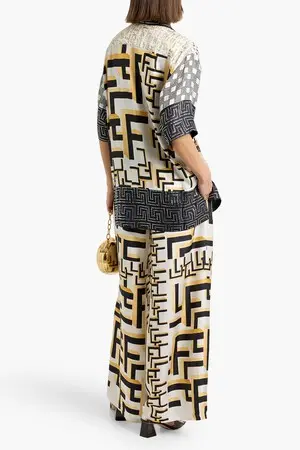 Camilla Printed Silk-twill Wide-leg Pants