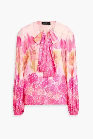 PatBO Sintra Pussy-bow Printed Blouse