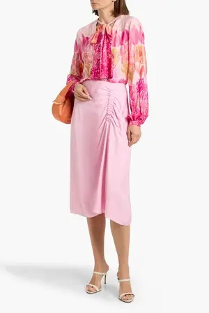 PatBO Sintra Pussy-bow Printed Blouse