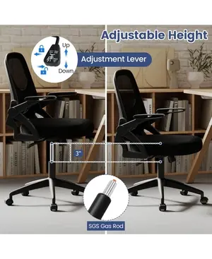 GOUUN Ergonomic Office Chair With Lumbar Support And Flip-up Arms
