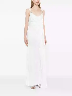 Versace Draped Jersey Dress - White