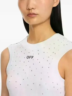 Off-White X Swarovski Crystal-embellished Ribbed Top