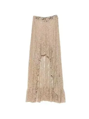 BARBARA BOLOGNA Asymmetric Ruffled Lace Skirt