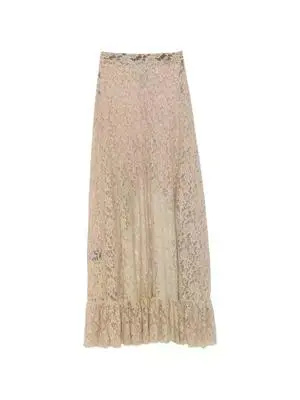 BARBARA BOLOGNA Asymmetric Ruffled Lace Skirt