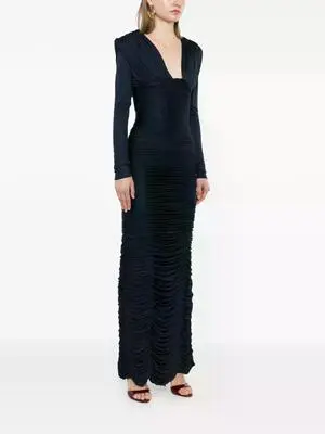 Versace Draped Silk Crêpe Midi Dress