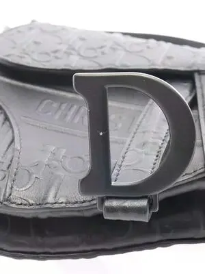 Dior Mini Oblique Embossed Saddle Satchel - Black