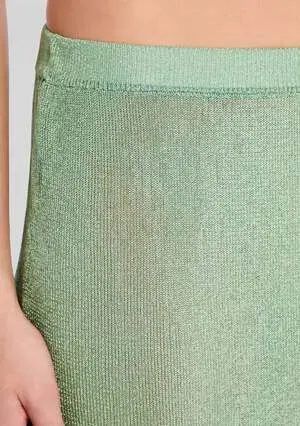 SEROYA Harmony Metallic Knit Skirt - Sage