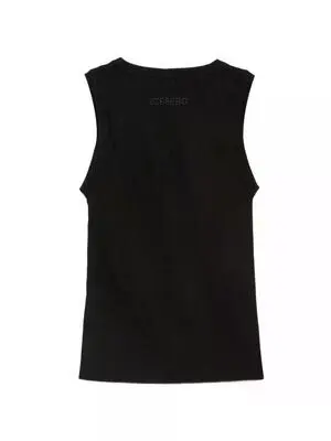 Iceberg Scoop-neck Knit Tank Top - Black