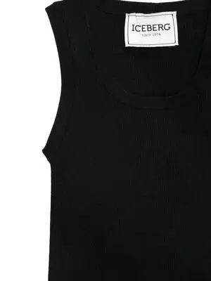 Iceberg Scoop-neck Knit Tank Top - Black
