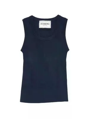 Iceberg Scoop-neck Ribbed Tank Top - Blue