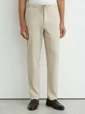 REISS Gerrard Tailored Fit Textured Jersey Drawstring Suit Trousers