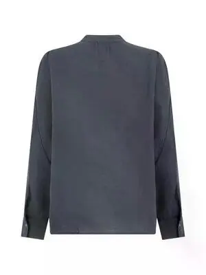 120% Lino Collarless Long-sleeve Shirt