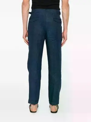BRIGLIA 1949 Buckle-detail Pleated Trousers - Blue