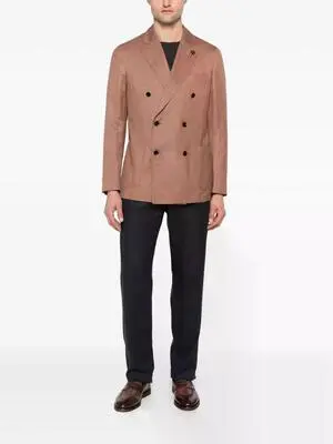 LARDINI Double-breasted Blazer - Brown
