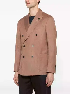 LARDINI Double-breasted Blazer - Brown