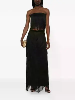 BLESS Fringed Maxi Skirt